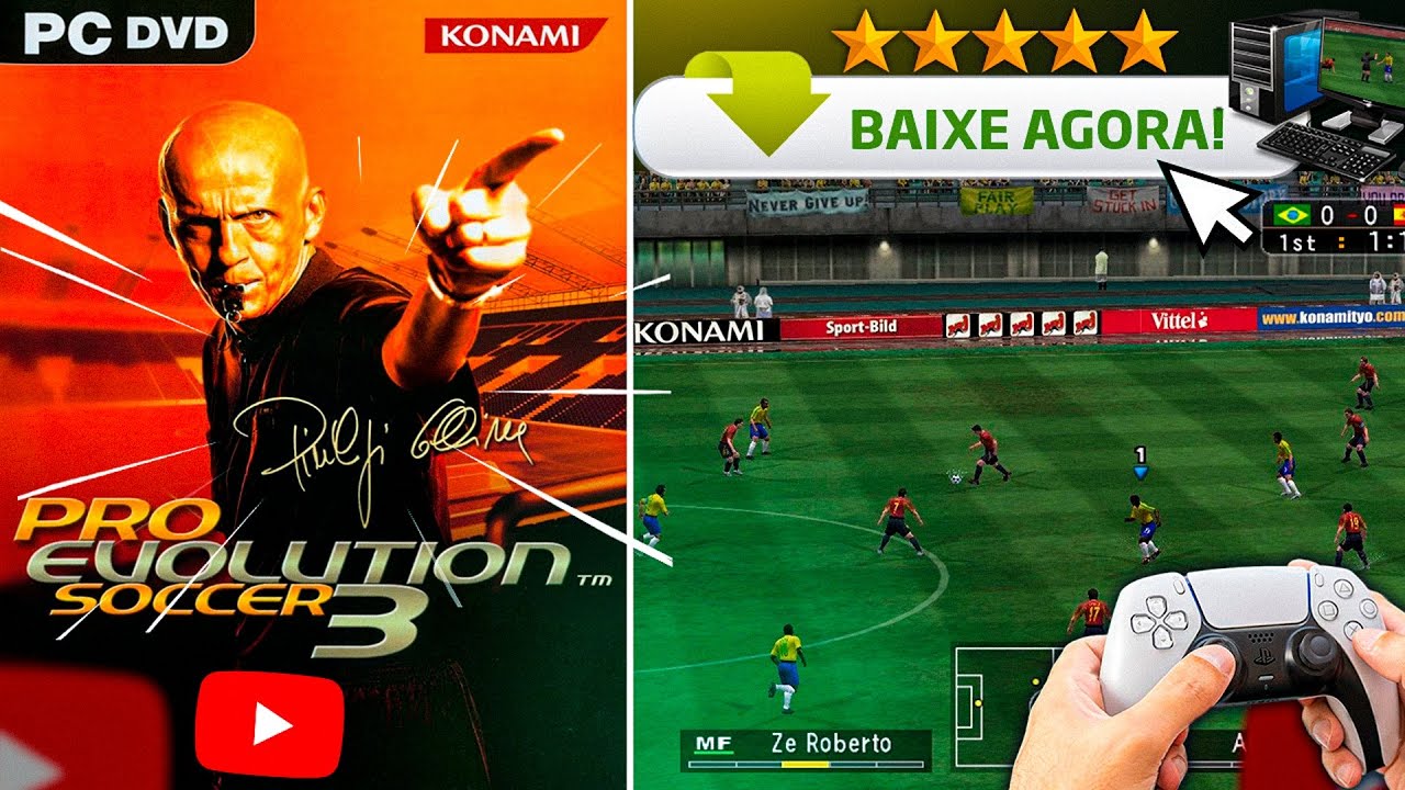 PRO EVOLUTION SOCCER 2003 BAIXE AGORA no SEU PC - YouTube