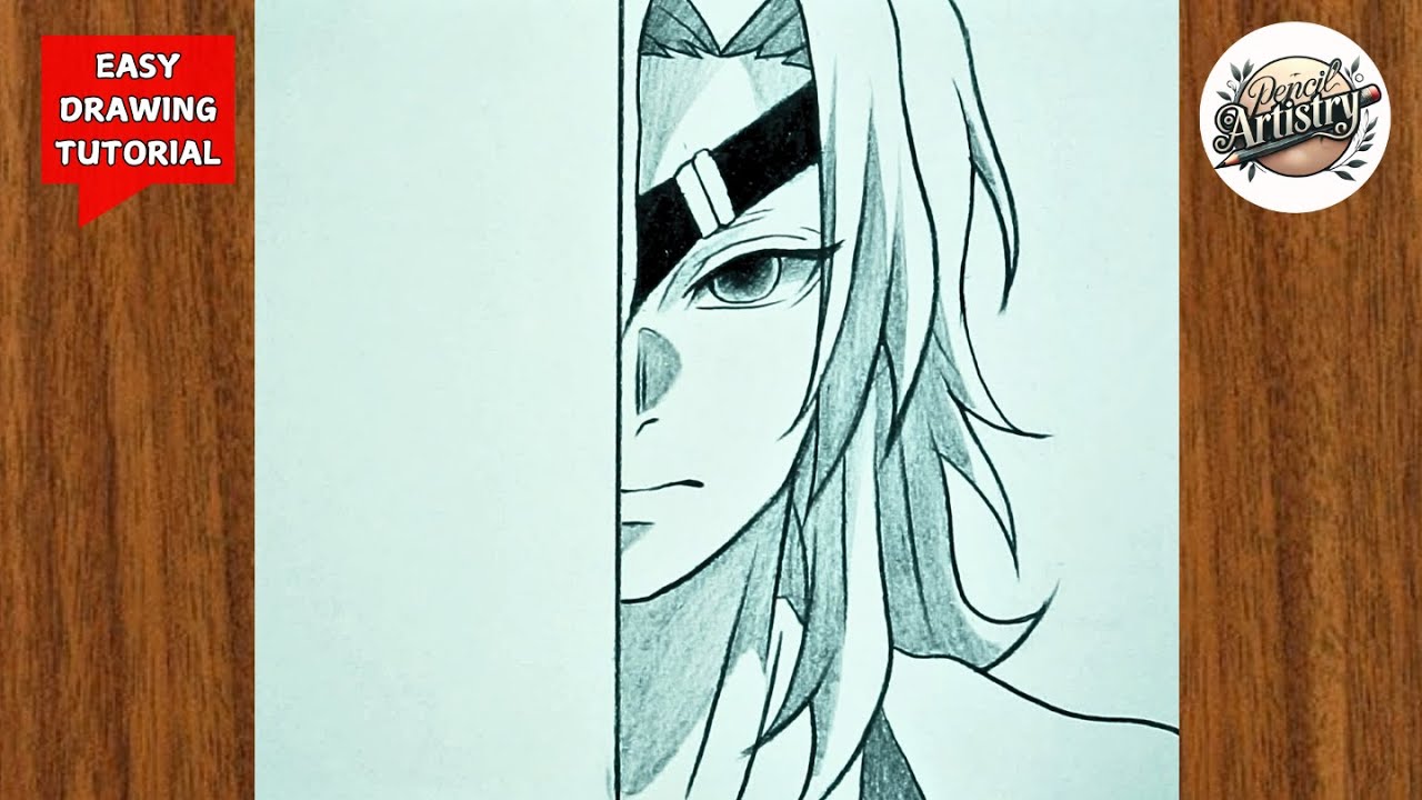 Anime Sketch | How to Draw Tengen Uzui Half Face (Sound Hashira) from ...