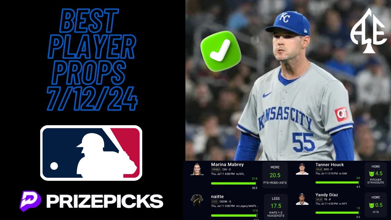 21-4 RUN! (84%) | BEST MLB Player Props Today | 7/12/2024 - YouTube