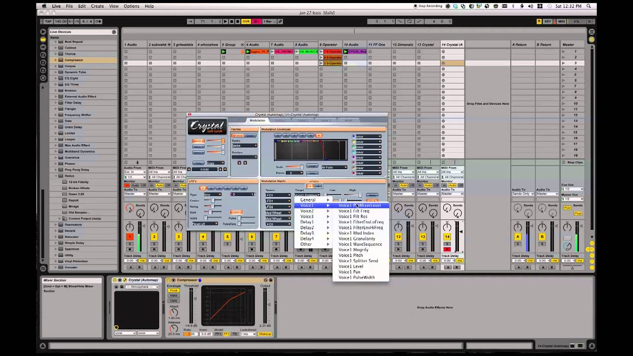 Create modulated (drum n bass & dubstep style) bass w/ Free Crystal VST ...