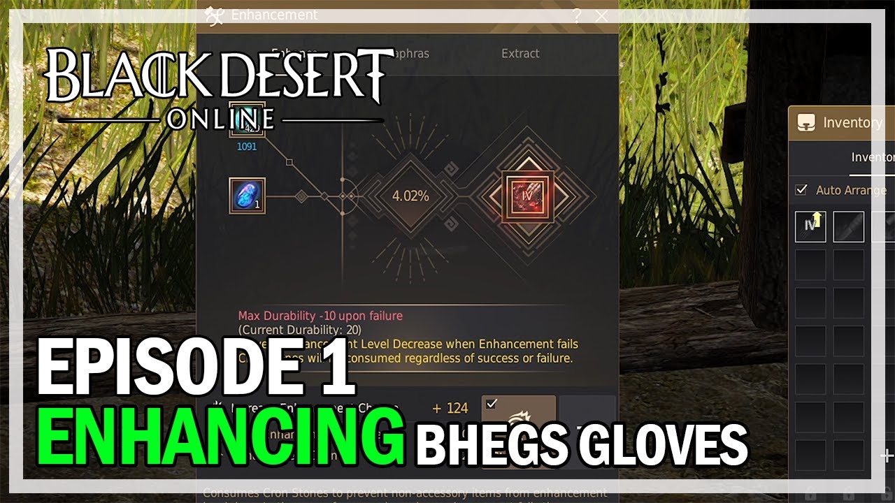 Black Desert Online - Enhancing Bheg's Gloves - Episode 1 - YouTube