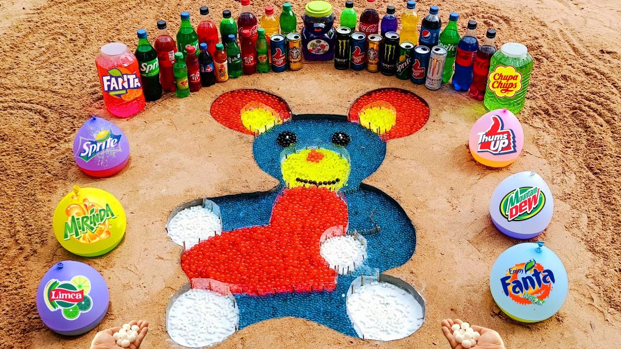 Experiment: How to make Rainbow Bear with Orbeez, Big Coca Cola ...