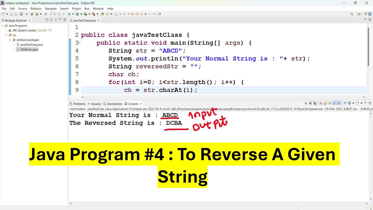 Java Program 4 To Reverse A Given String Java Simple Program For 7328