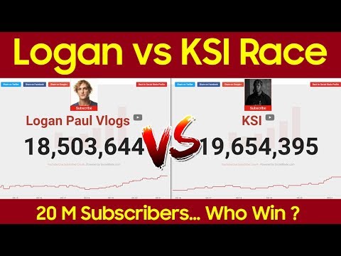 Logan vs KSI Subscriber Fight | KSI vs Logan live subscriber count Race ...