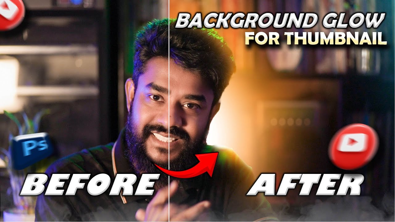 How to make glow effect for thumbnail in photoshop ? - YouTube
