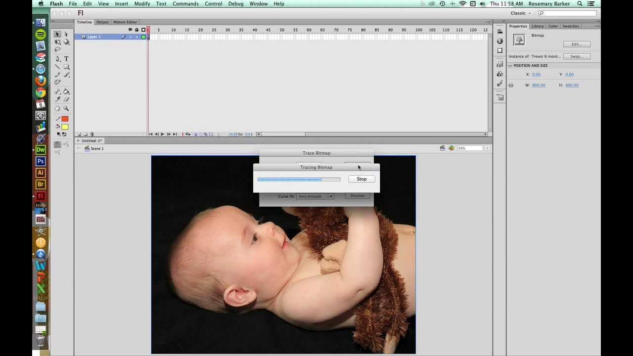 Tracing Bitmap Images in Flash Professional CS6 - YouTube