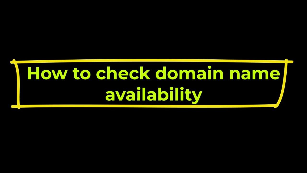 How to check domain name availability - YouTube
