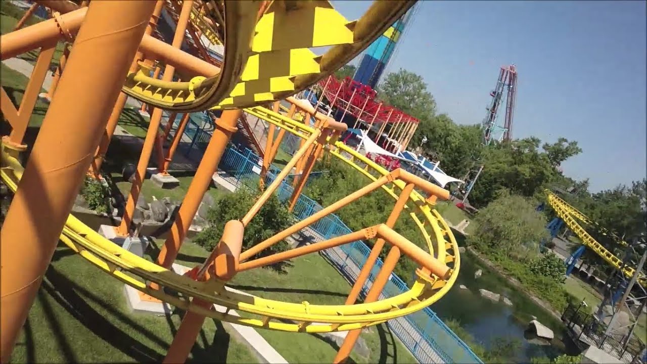 Flying Ace Aerial Chase HD On-Ride POV Front Carowinds Summer 2016 ...