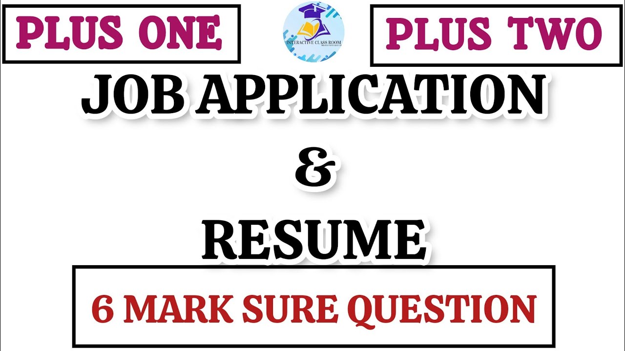 How to write Job Application and Resume|Plus two|Sure Question ...