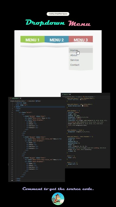 Simple Dropdown Menu. #html #css #tutorial #project #course #shorts # ...