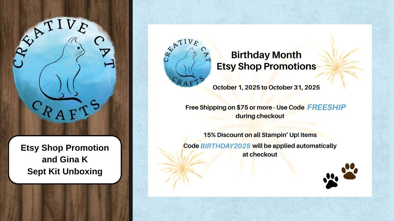 Etsy Shop Promotion and Gina K Sept Kit Unboxing - YouTube