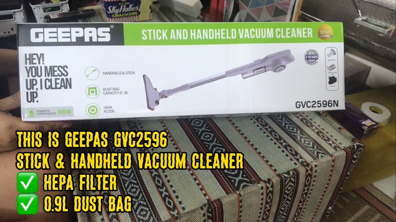 GEEPAS Stick and Handheld Vacuum Cleaner GVC2596 || vacuum cleaner ...