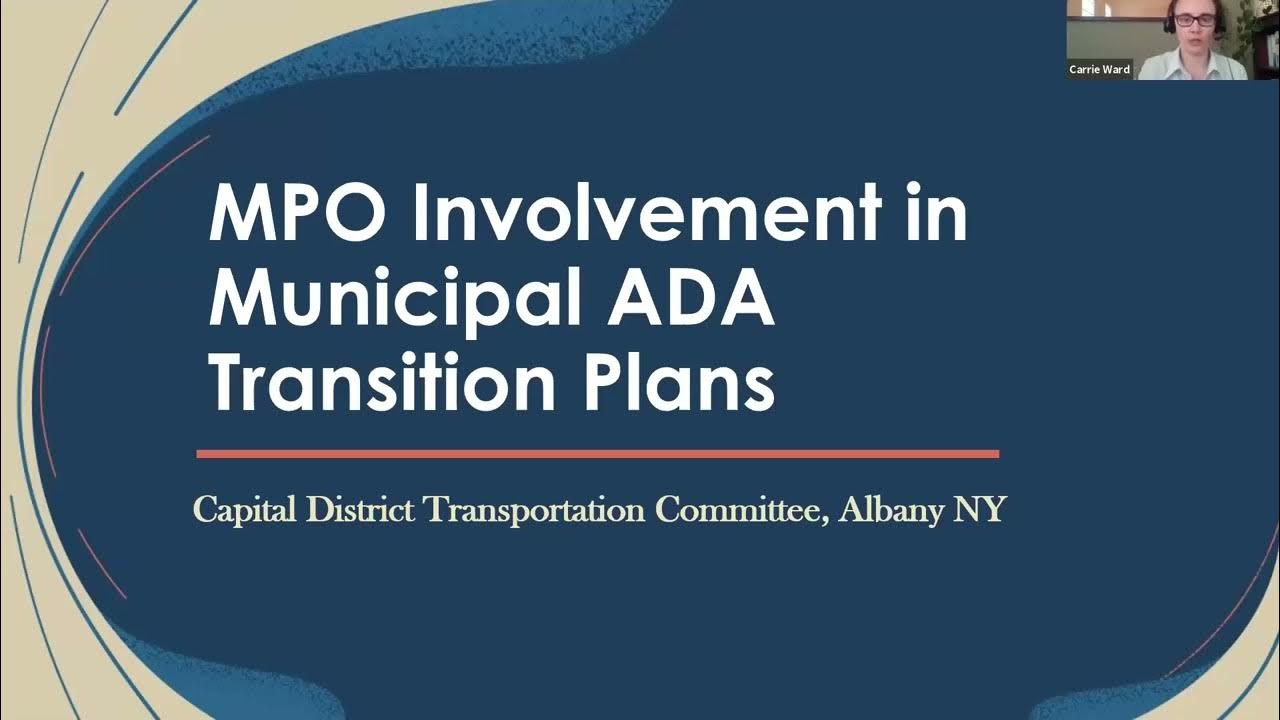 Webinar 7 Role of MPOs in Transition Plan Implementation - YouTube