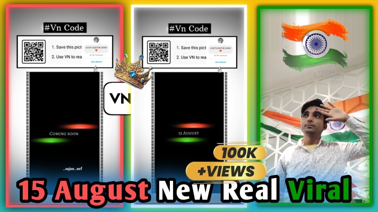 15 August Video Editing VN App 100% Viral? Independence Day Status ...