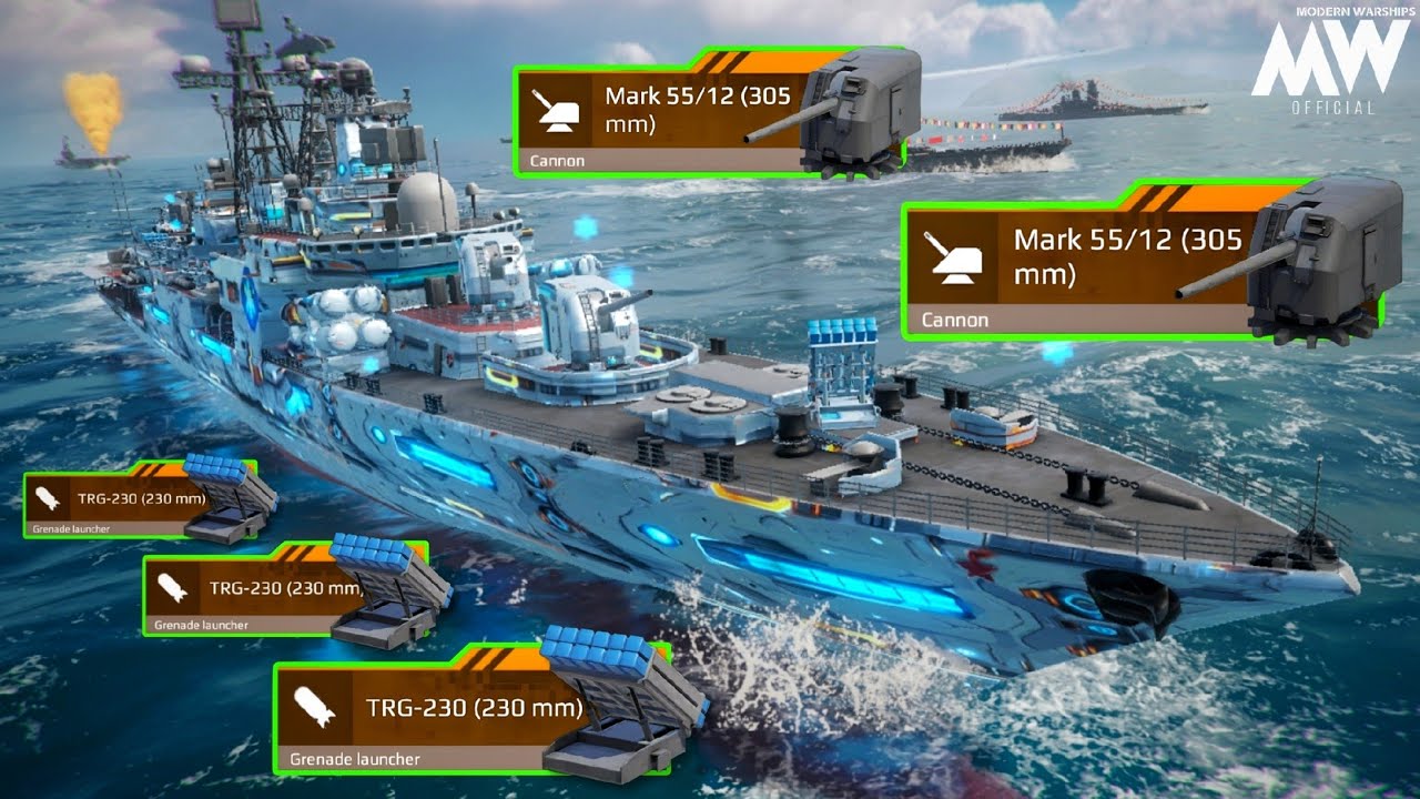 RF Admiral Basisty with Mark 55/12 (305mm) Cannon 🔥- Modern Warships ...