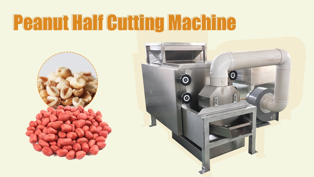 Dry peanut peeling and half cutting machine - YouTube