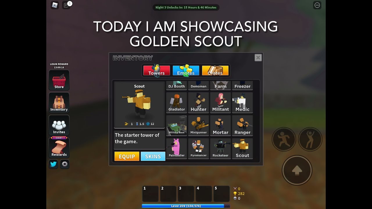 ROBLOX - TDS Golden Scout 🔫 - YouTube