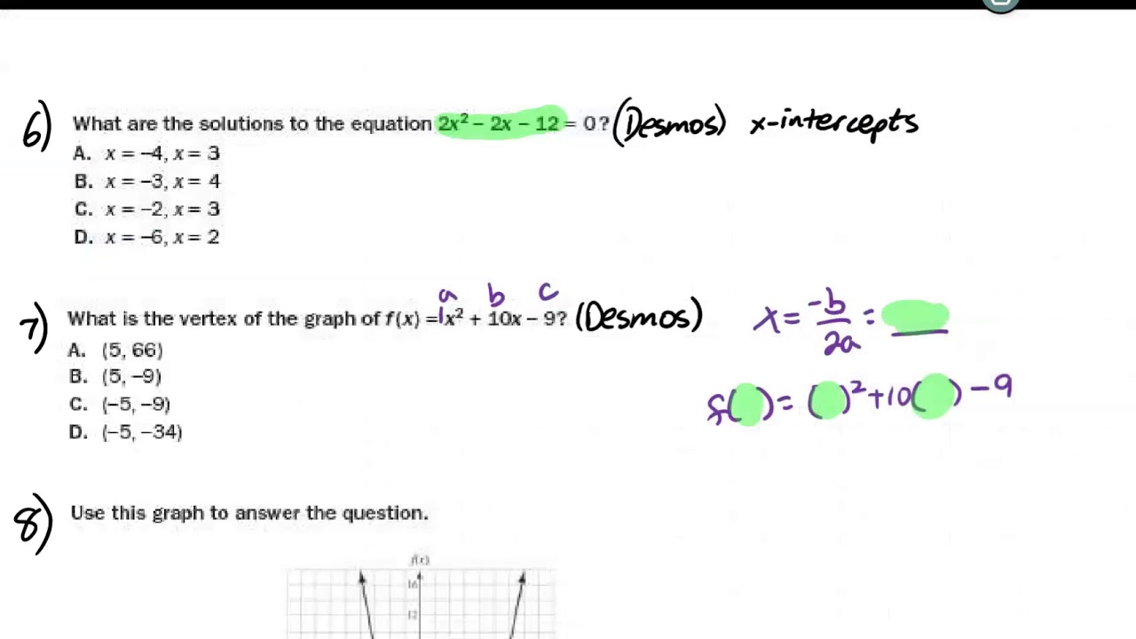 Unit 3 Quadratics Review Notes - YouTube