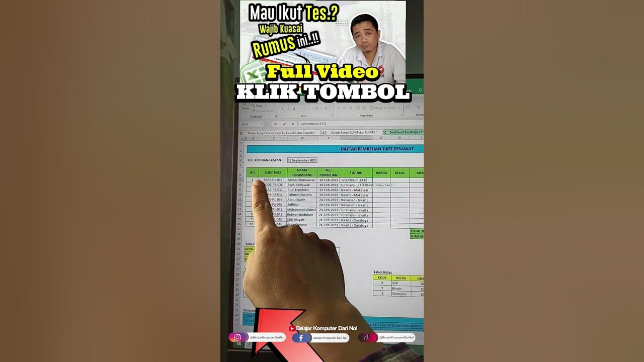 Rumus Vlookup Left Pada Excel Vlookup Vlookupformula Belajarexcel Tutorialexcel