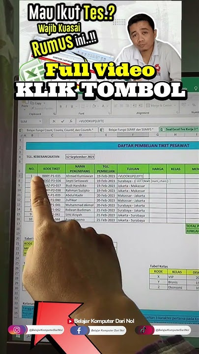 Rumus Vlookup Left Pada Excel Vlookup Vlookupformula Belajarexcel Tutorialexcel