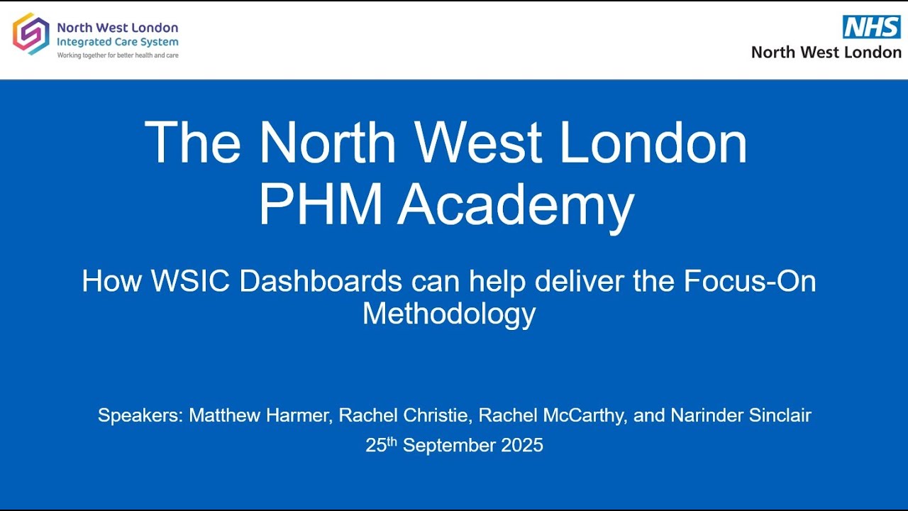 How WSIC Dashboards can help you deliver the Focus-On methodology ...