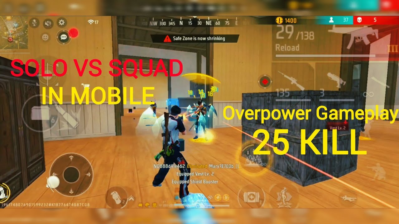 SOLO VS SQUAD GAME PLAY 25 KILL IN MOBILE - YouTube
