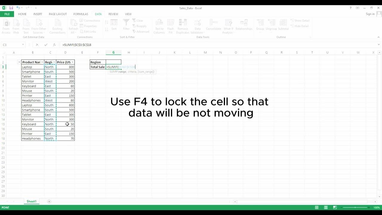 Excel Tips: SUM, SUMIF, and SUMIFS with Data Validation: Simplifying Formulas - YouTube
