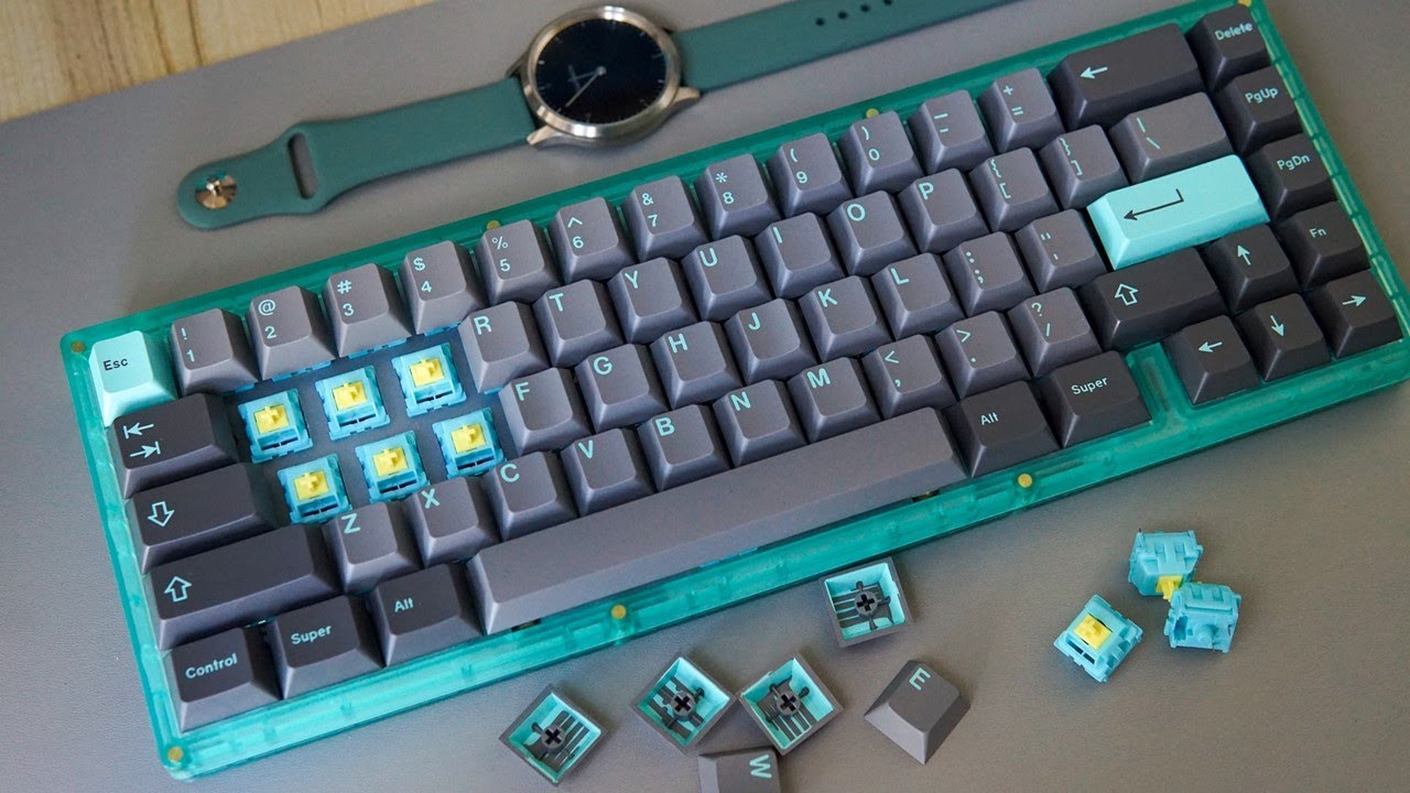 KTT Sea Salt Lemon Switches | KBD67Lite R2 - Typing Sound - YouTube