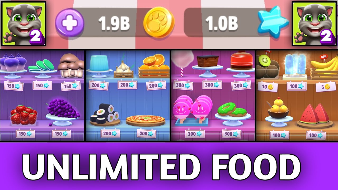 Unlimited Food for Tom - Unlimited Money - My Talking Tom 2 - GAMEPLAY ...