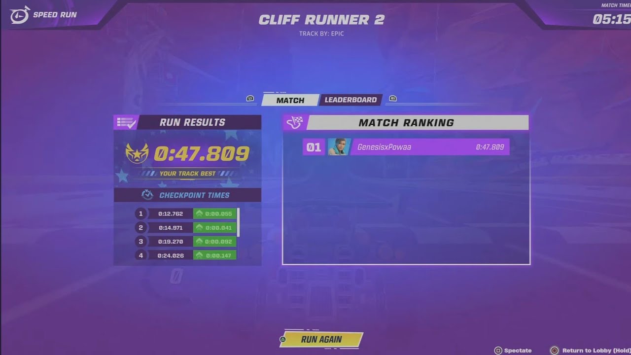 Fortnite Rocket Racing | Cliff Runner 2 Speedrun mode Former Record ...