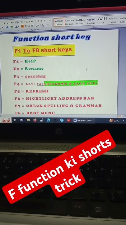 Function key of Computer | use of function key F1 to F12#keyboard #shortcutkeys#shorts # ...