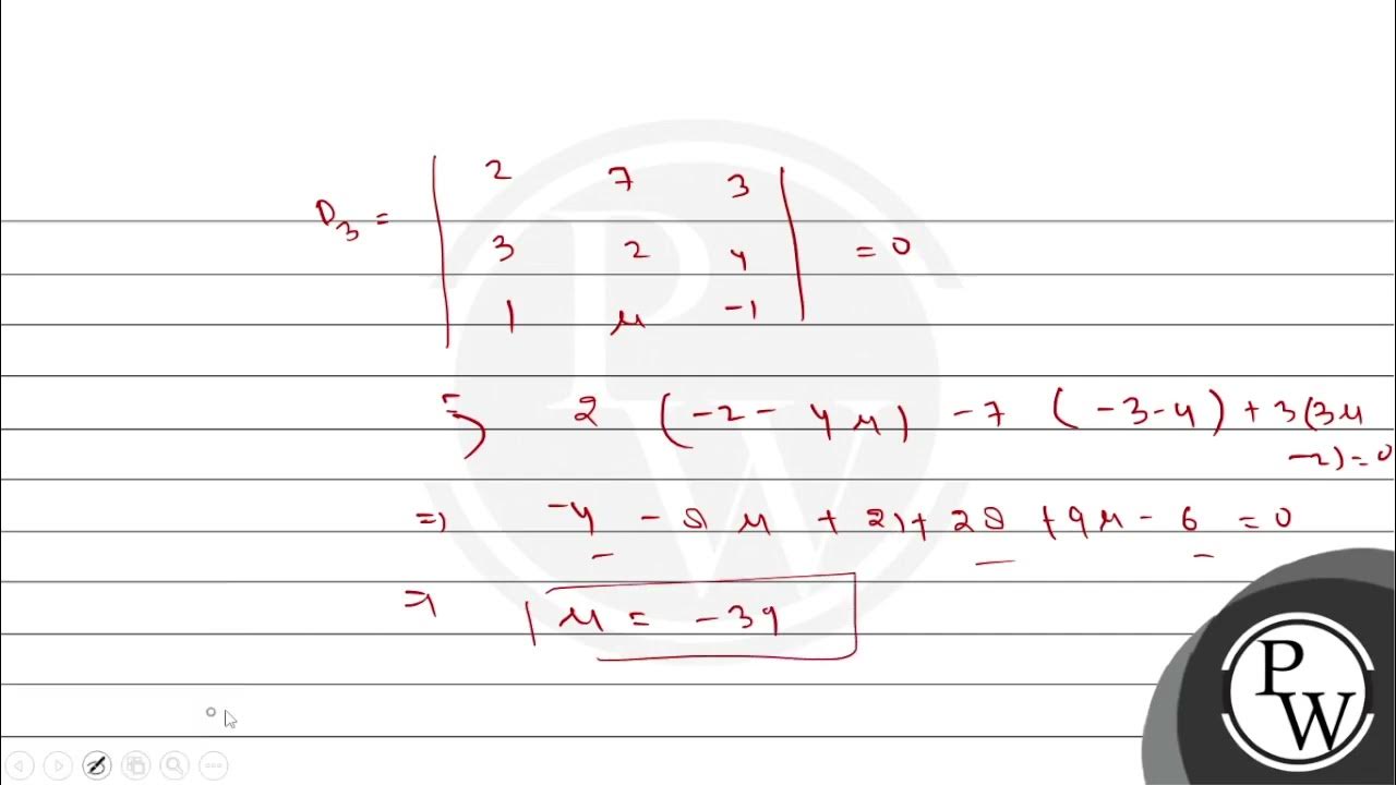 If the system of equations\(\begin{aligned}& 2 x+7 y+\lambda z=3 \\& 3 x+2 y+5 z=4 \\&am ...