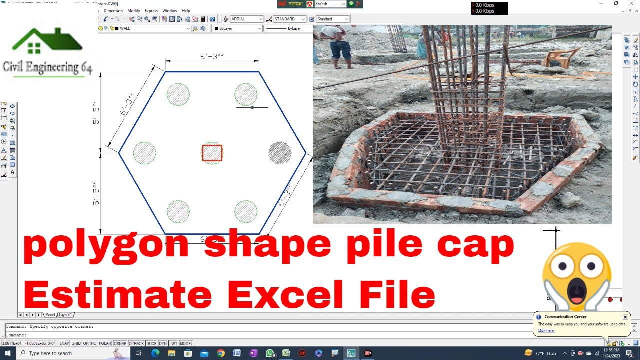 Estimate For Polygon shape pile cap Estimate Excel File 2023 পাইল ...