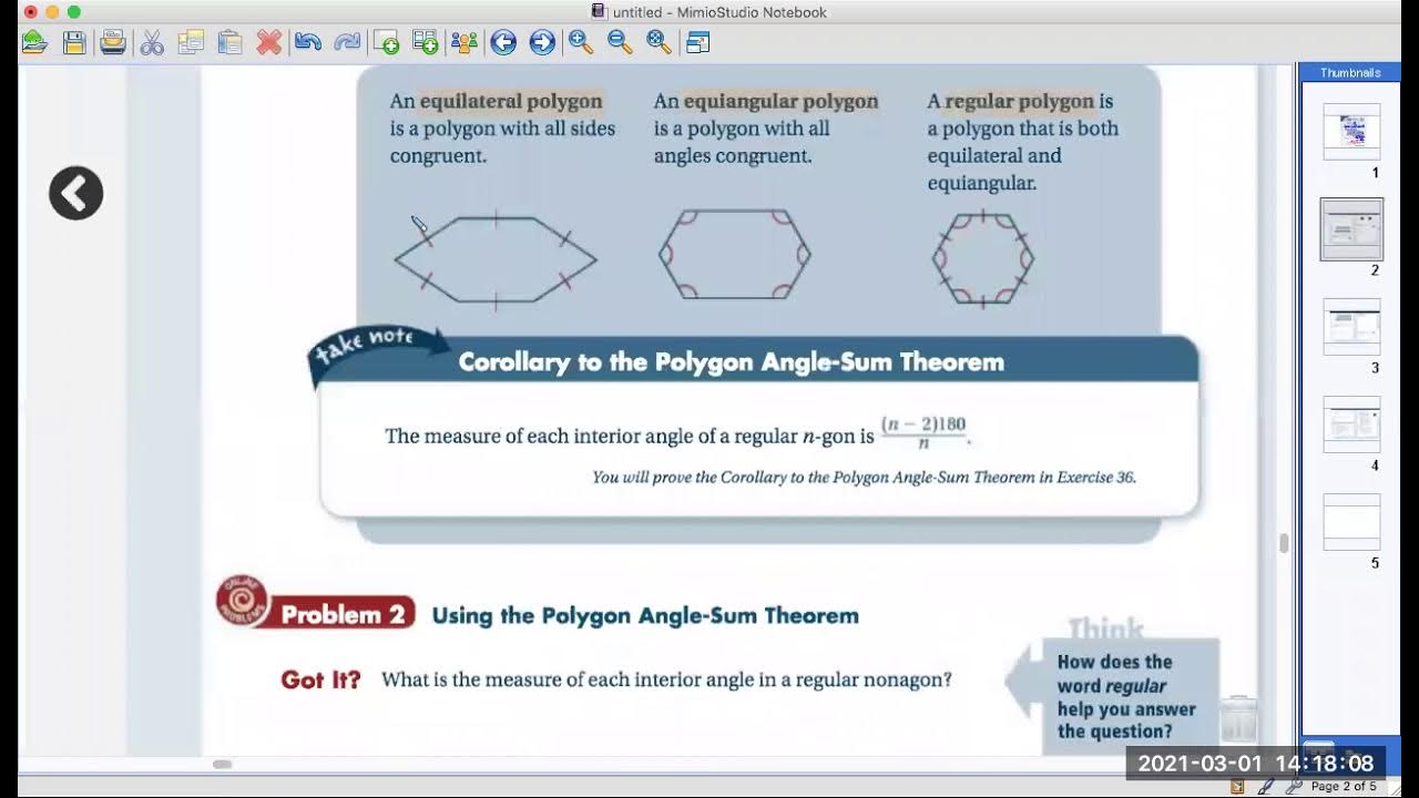 Math II 5.1 Polygon Angle Sum Theorem - YouTube