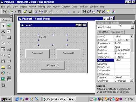 First Program vb6 "Hellow World" - vb6 tutorial 2 - YouTube