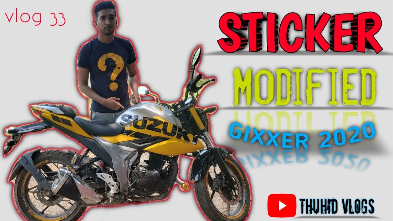 Best Sticker modified bike| স্টিকার মডিফাই|Suzuki gixxer 2020|vlog no ...
