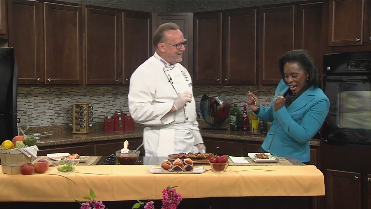 Chef Mark Shoopman Bacon-Wrapped Peach Kebabs 2 - YouTube