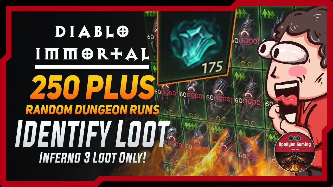 250 Plus Random Dungeon Runs - Identify Loot - INFERNO 3 - Diablo ...