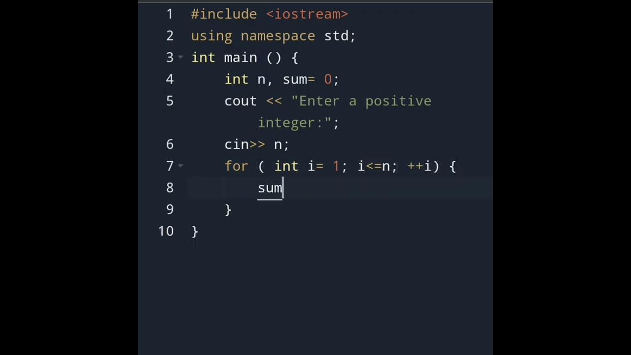C++ Program to Calculate Sum of Natural Numbers ⚡ #education #c++ # ...