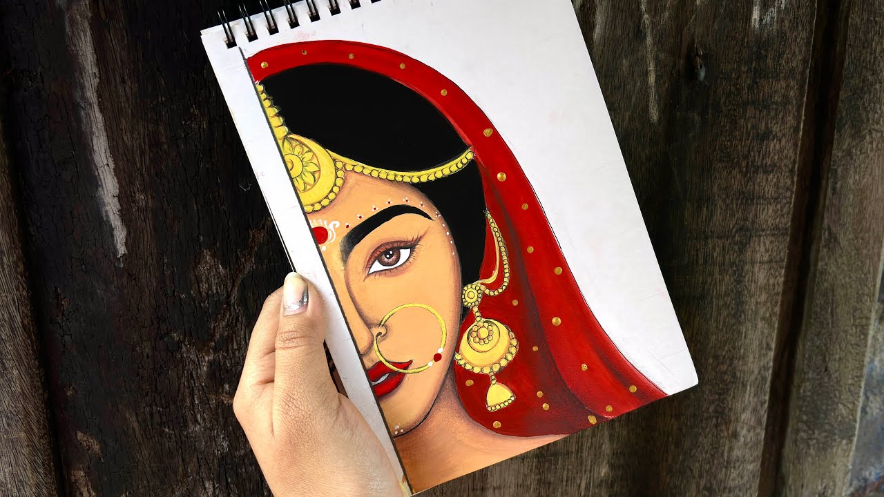 How to draw half bride face very easily #bengalidrawing #halfbrideface ...
