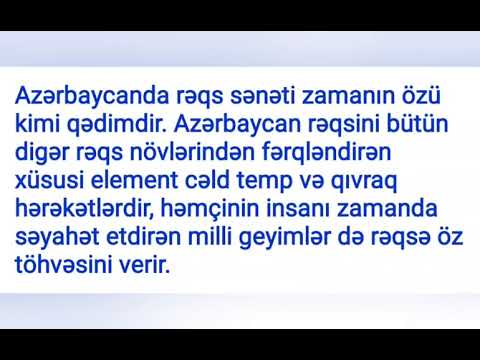 Azərbaycan xalq rəqsləri haqqında