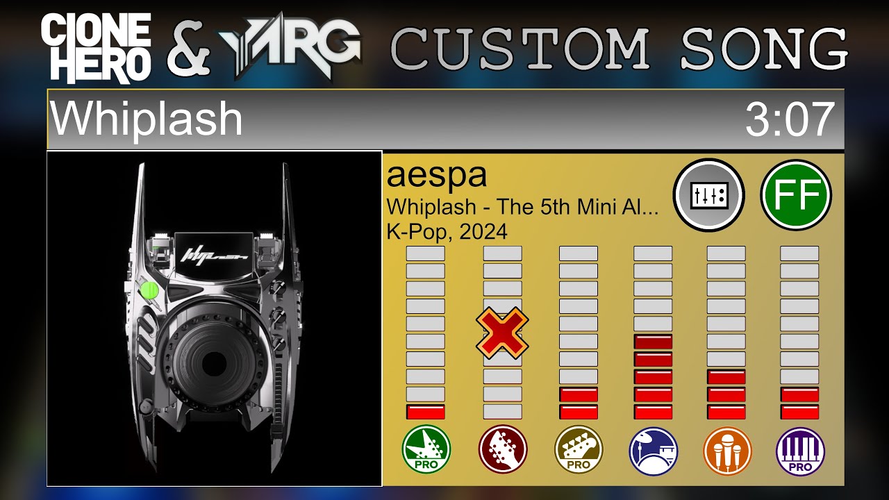Clone Hero / YARG: Custom Song "Whiplash" by aespa - YouTube