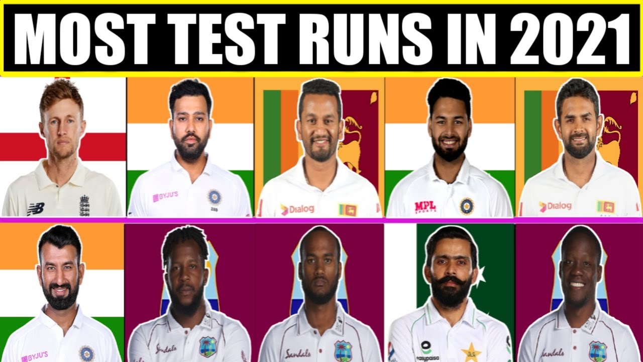 Most Test Runs in Year 2021 | Most Runs in Test | Joe Root, Rohit ...