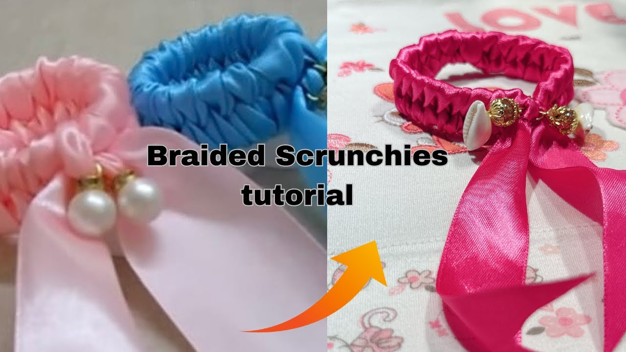 DIY Ribbon Crafts - How to Make Braided Scrunchies with Satin Ribbon ...