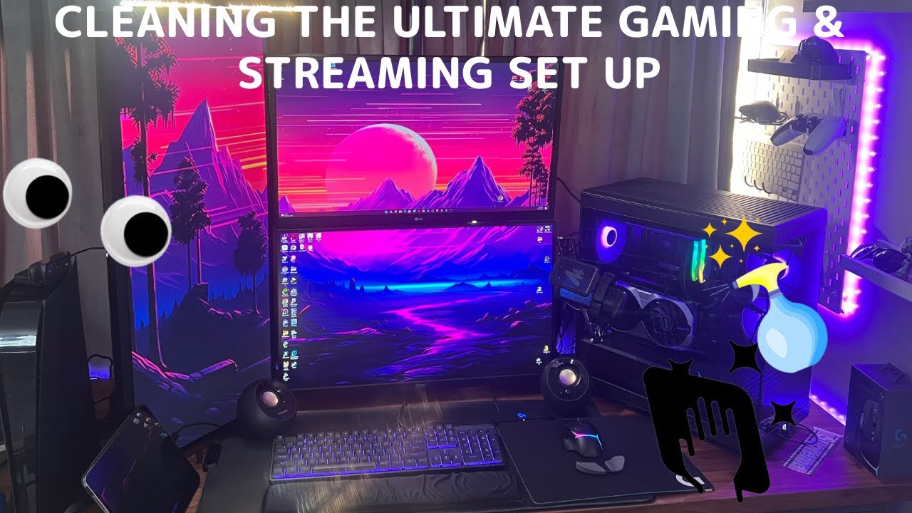 CLEANING UP ULTIMATE GAMING / STREAMING DESK! (MY PERSONAL SETUP) - YouTube