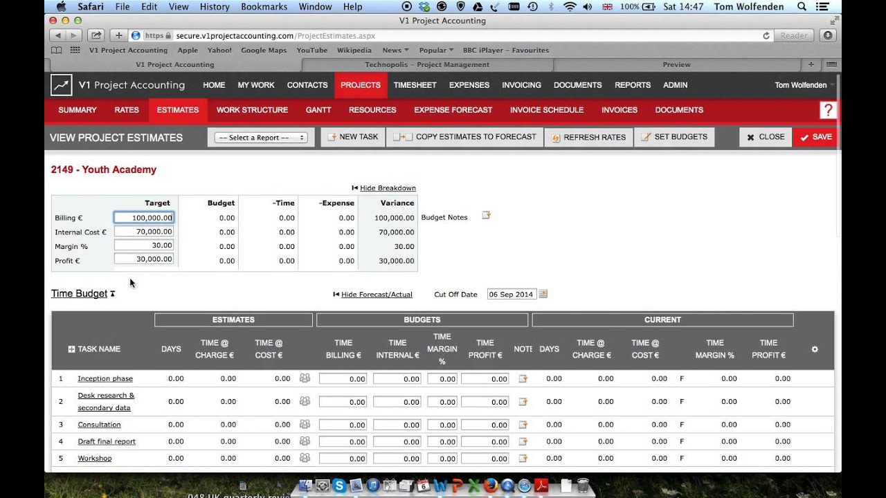 4. New Project - completing estimate screen - YouTube