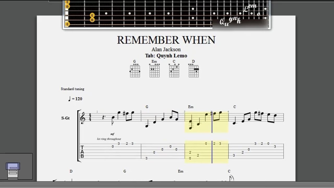 Remember When (Alan Jackson) | Guitar Solo (TAB) - YouTube