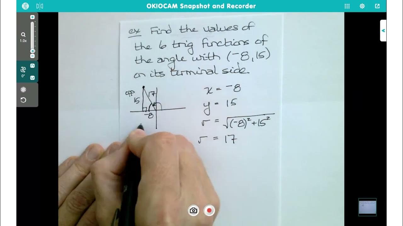 Trig function values given point on terminal side - YouTube