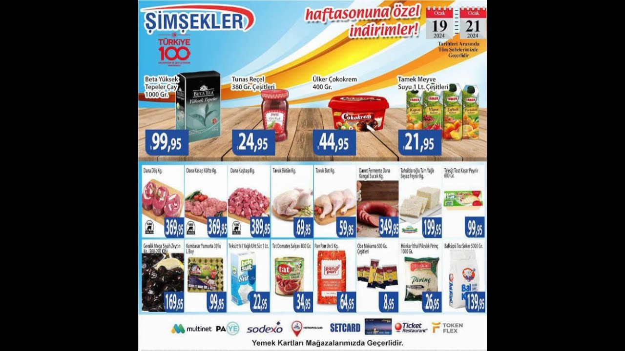 Şimşekler Market Hafta Sonu Kampanyalar 19 - 21 Ocak 2024 - YouTube