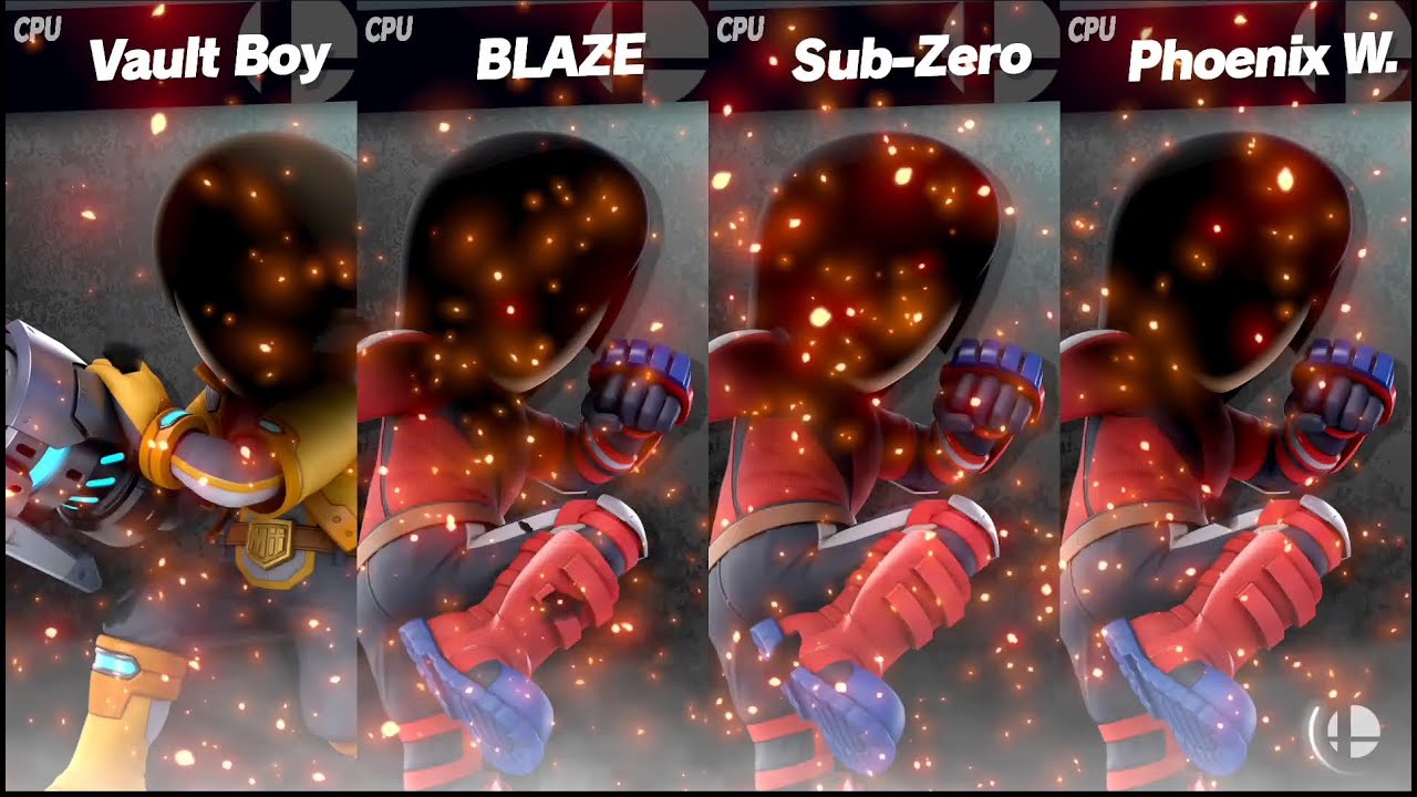 SSBU - Third Party Miis - Round 2 - Pool G - Vault Boy v Blaze v Sub-Zero v Phoenix Wright - YouTube
